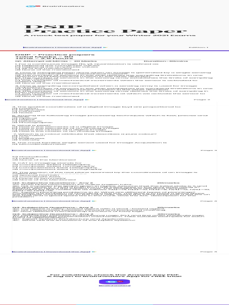 Dsip Practice Paper: A Mock Test Paper For Your Winter 2021 Exams | PDF ...