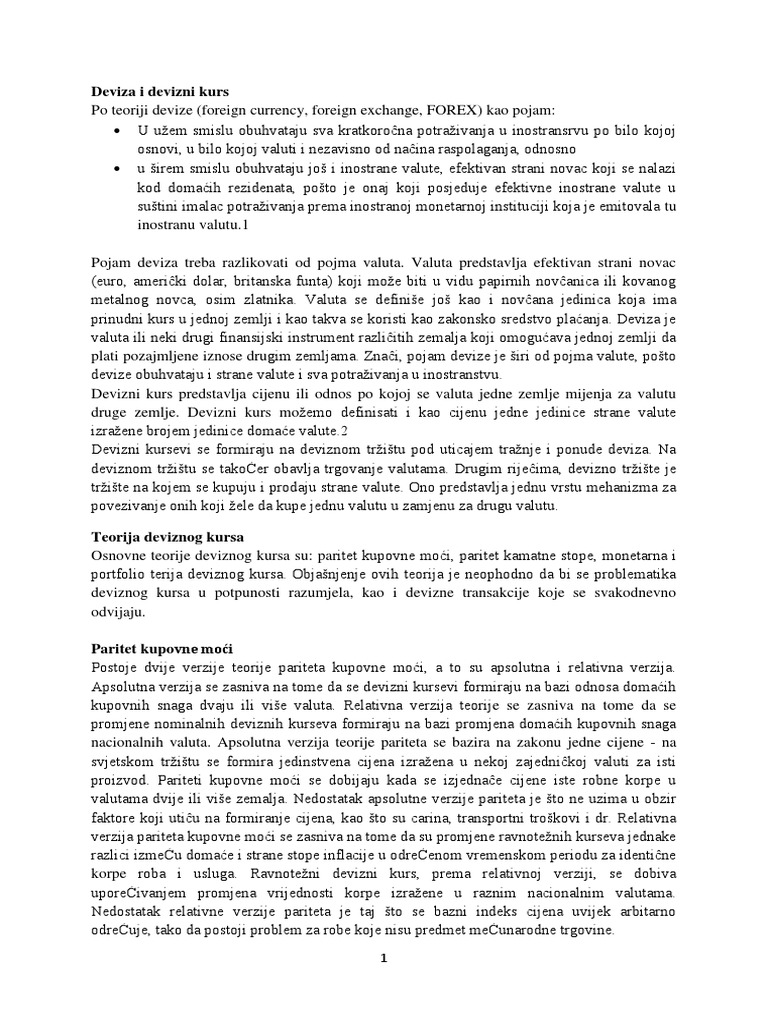 Deviza I Devizni Kurs | PDF