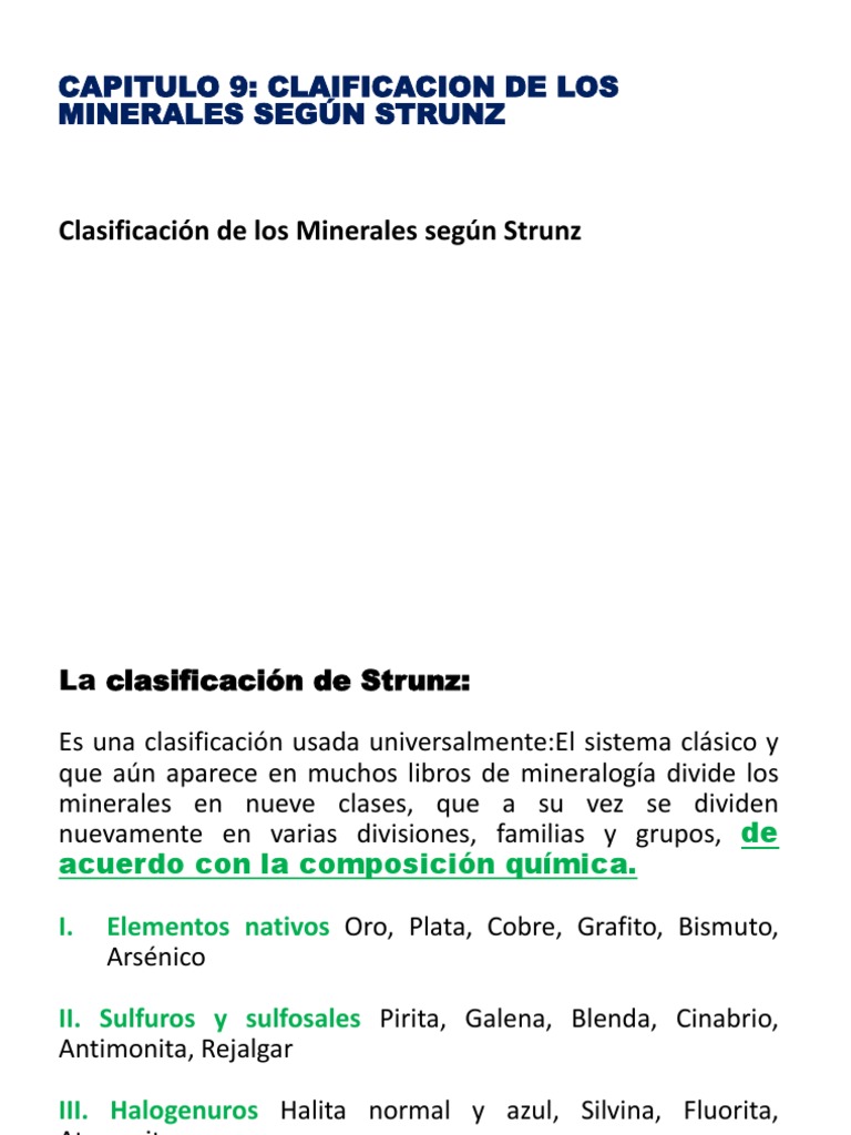 Capitulo 9 - Clasificacion de Strunz | PDF