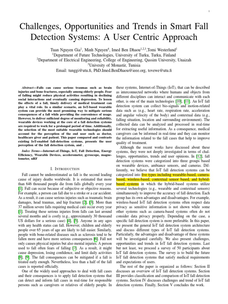 Smart Fall Detection System | PDF | Internet Of Things | Public Key ...