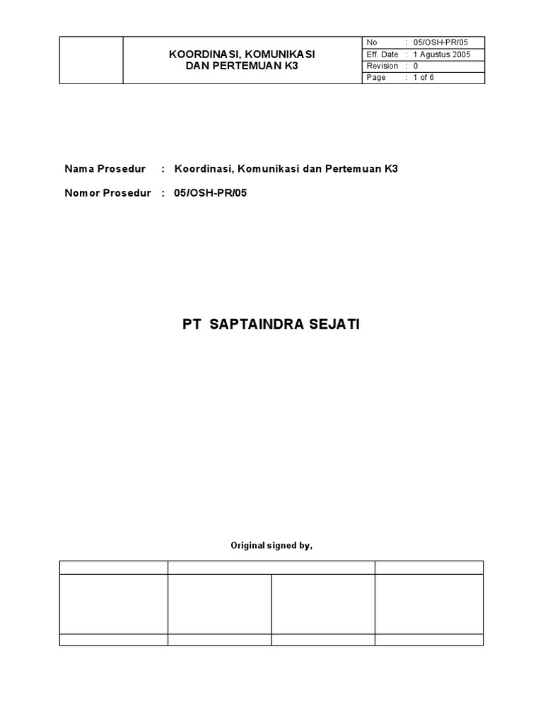 Ulia Koordinasi Komunikasi And Pertemuan K3 Pdf