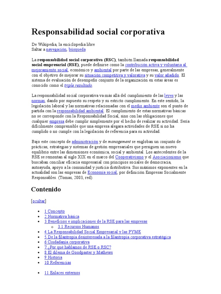 Responsabilidad Social Corporativa | PDF | Responsabilidad social corporativa | Economias