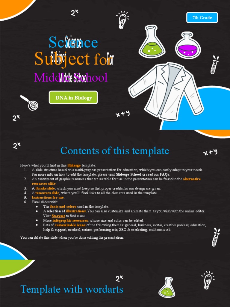Science Subject For Middle School - 7th Grade - DNA in Biology by ...