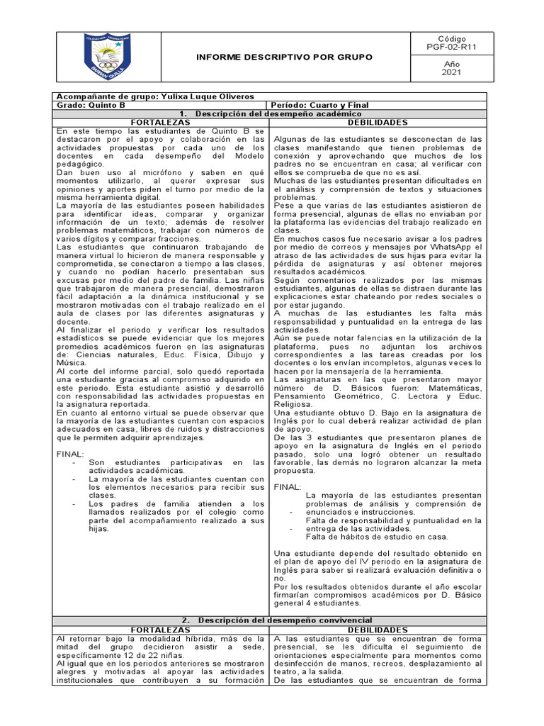 5B Informe Descriptivo 2021 | PDF