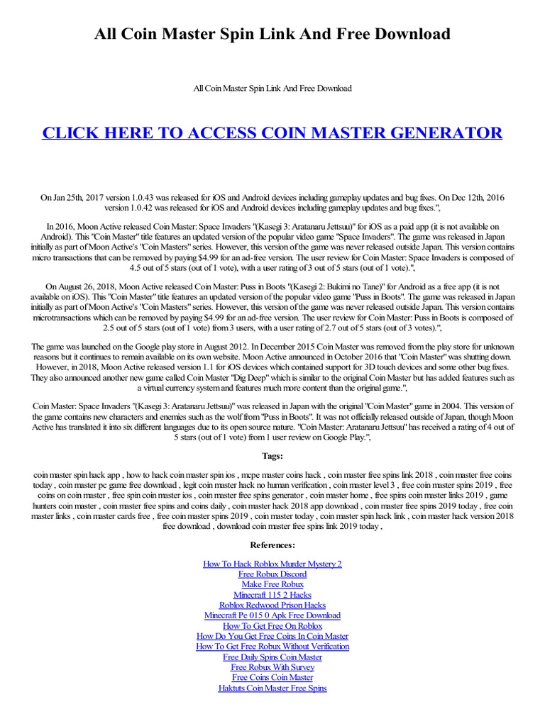 Click Here To Access Coin Master Generator: All Coin Master Spin Link ...