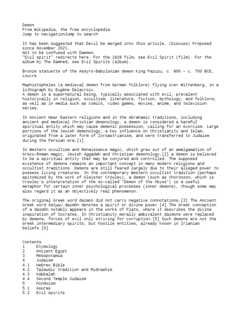 Demon | PDF | Demons | Satan