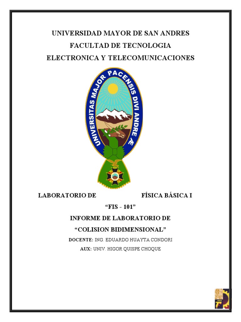 Informe sobre Choque Bidimensional | PDF | Masa | Mecánica