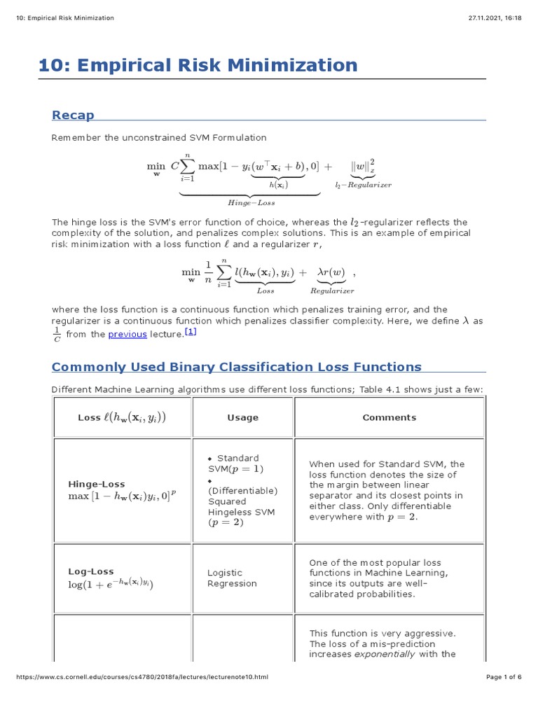 Empirical Risk Minimization Guide | PDF | Principal Component Analysis ...