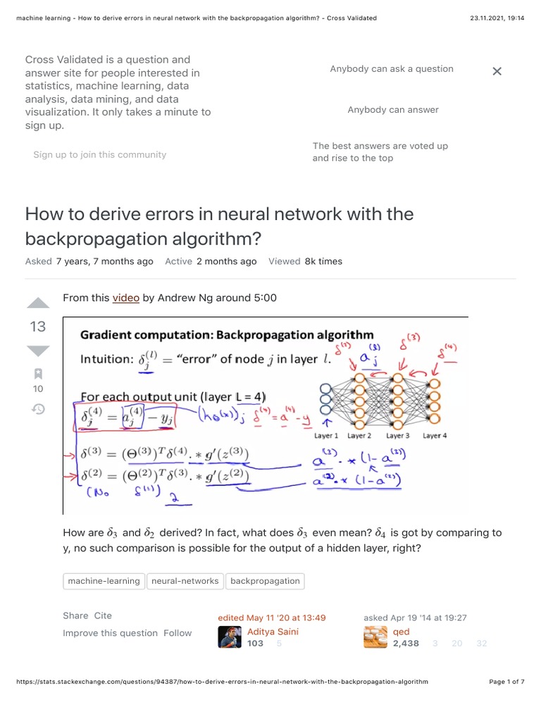 How To Derive Errors in Neural Network With The Backpropagation ...