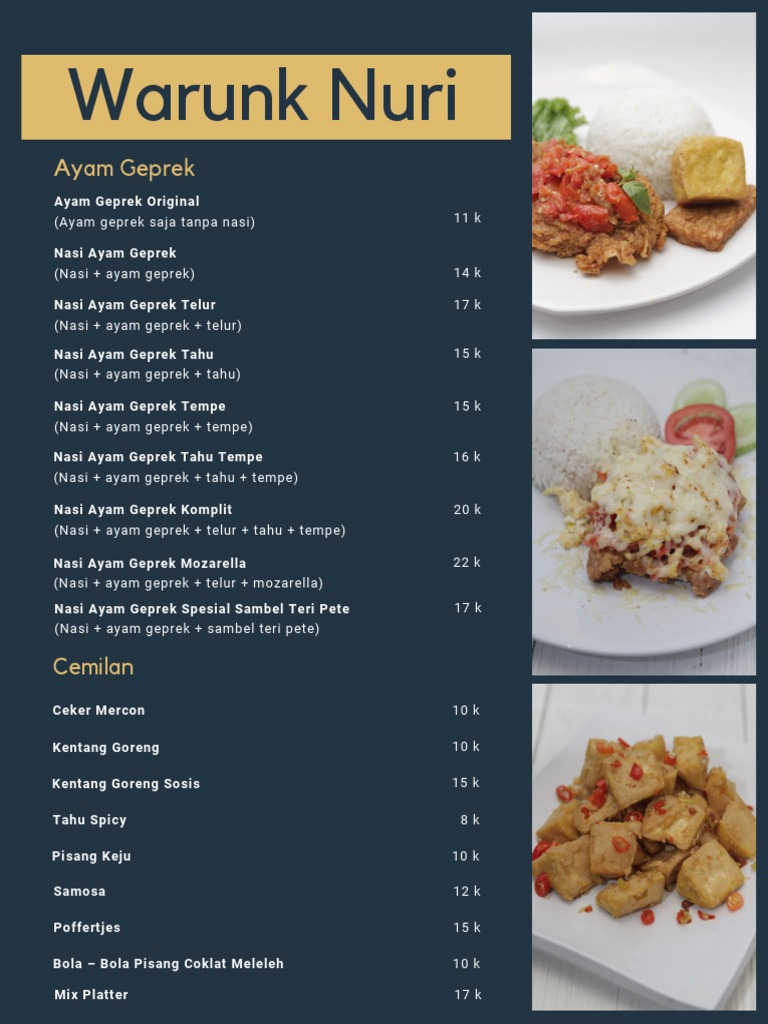 Menu Dine in Warunk Nuri (1) 1 | PDF