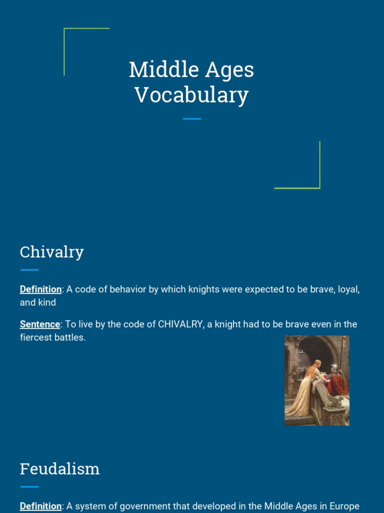 Middle Ages Vocabulary | PDF