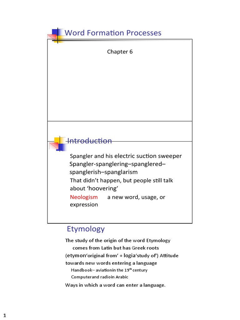 Word Formation Processes | PDF | Linguistics | Semantics