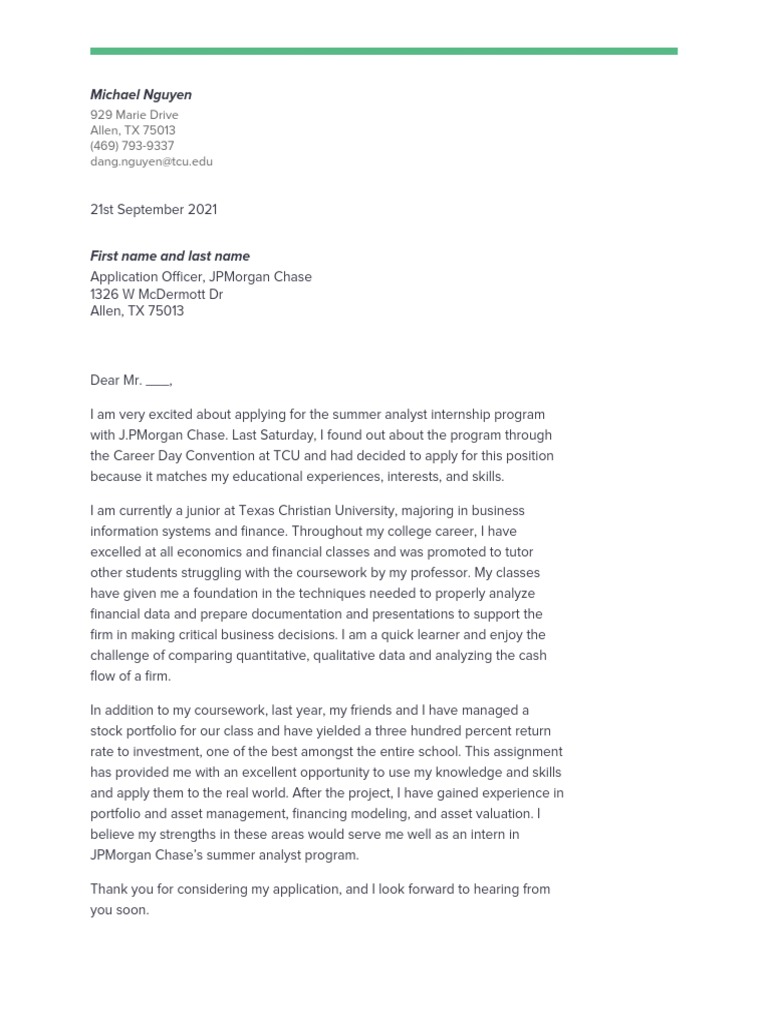 English Cover Letter | PDF