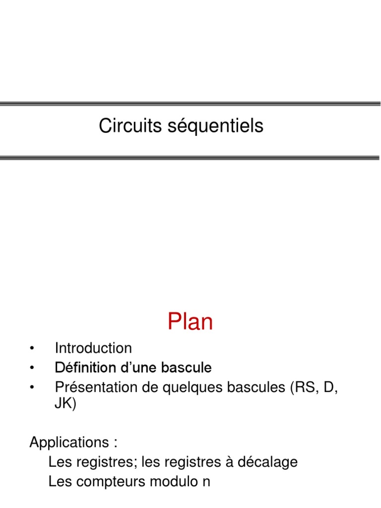 Circuits Séquentiels | PDF | Ingénierie informatique | Électronique numérique