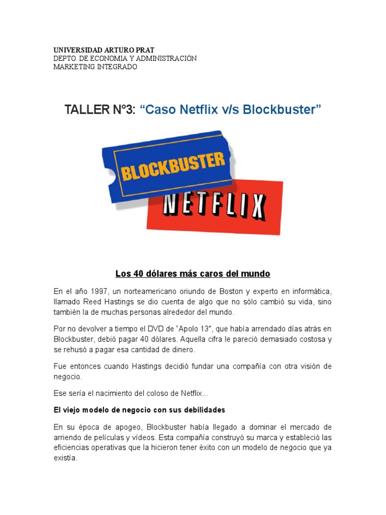 Taller+N°3+Netflix+vs+Blockbuster_v2 | PDF | Netflix | Economias