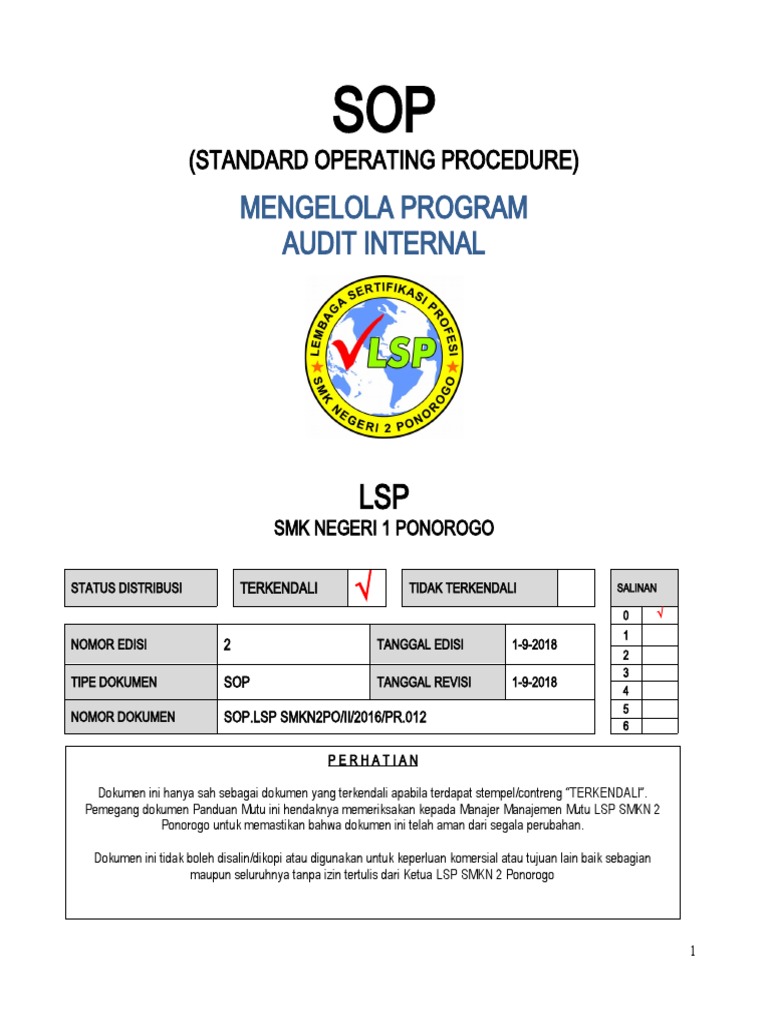 A. SOP Audit Internal | PDF