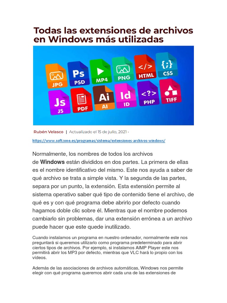 Todas Las Extensiones de Archivos | PDF | Formato de imagen sin ...