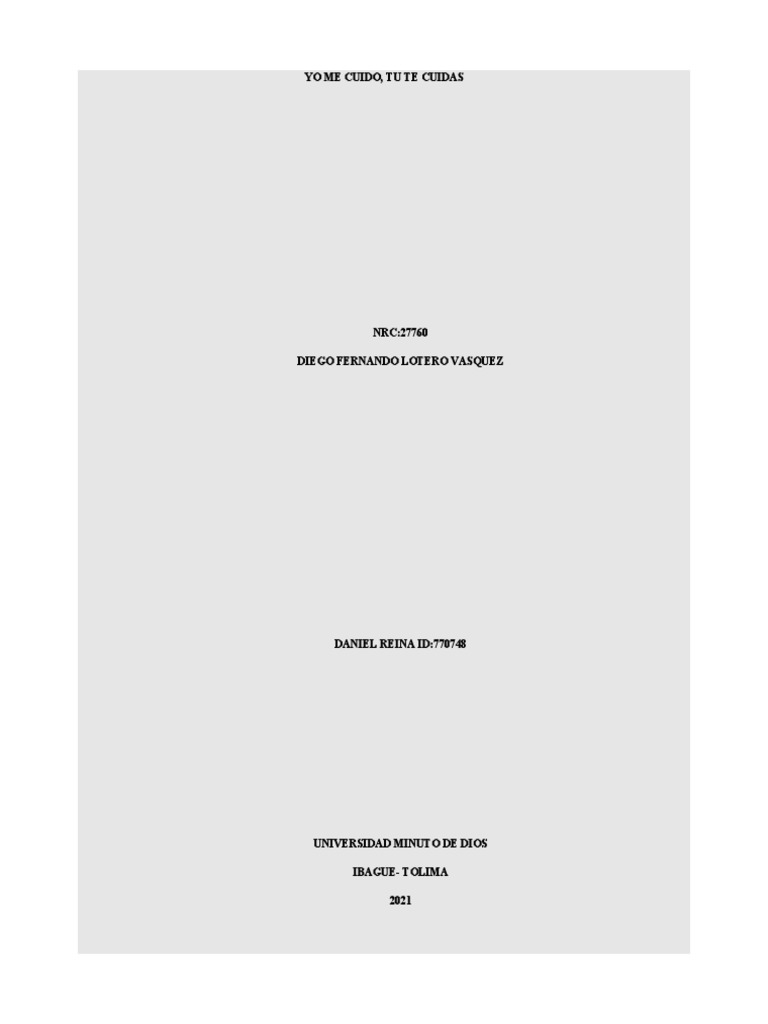 Infografia Yo Me Cuido, Tu Te Cuidas | PDF