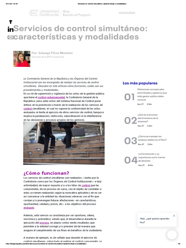 Servicios de Control Simultáneo - Características y Modalidades | PDF | Planificación ...