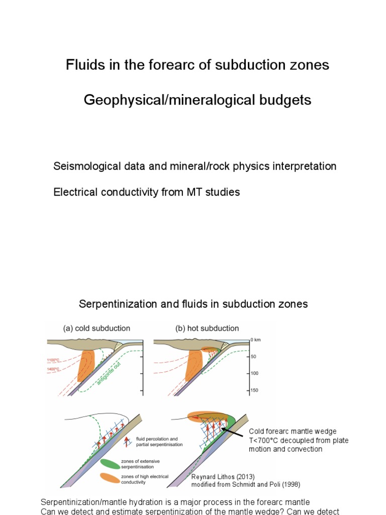 Fluids in The Forearc of Subduction Zones | PDF | Earthquakes | Chemistry
