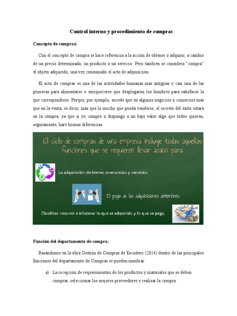 Control Interno y Procedimiento de Compras | PDF | Contabilidad ...