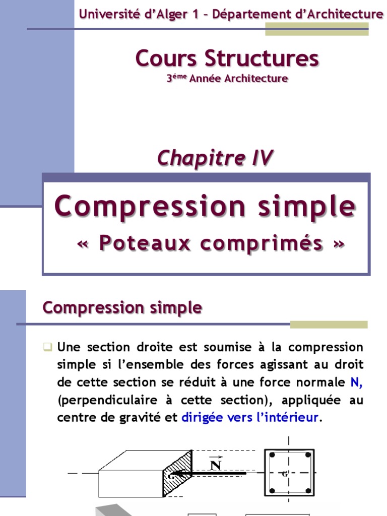 Chapitre IV - Compression Simple | PDF | Béton armé | Flambage