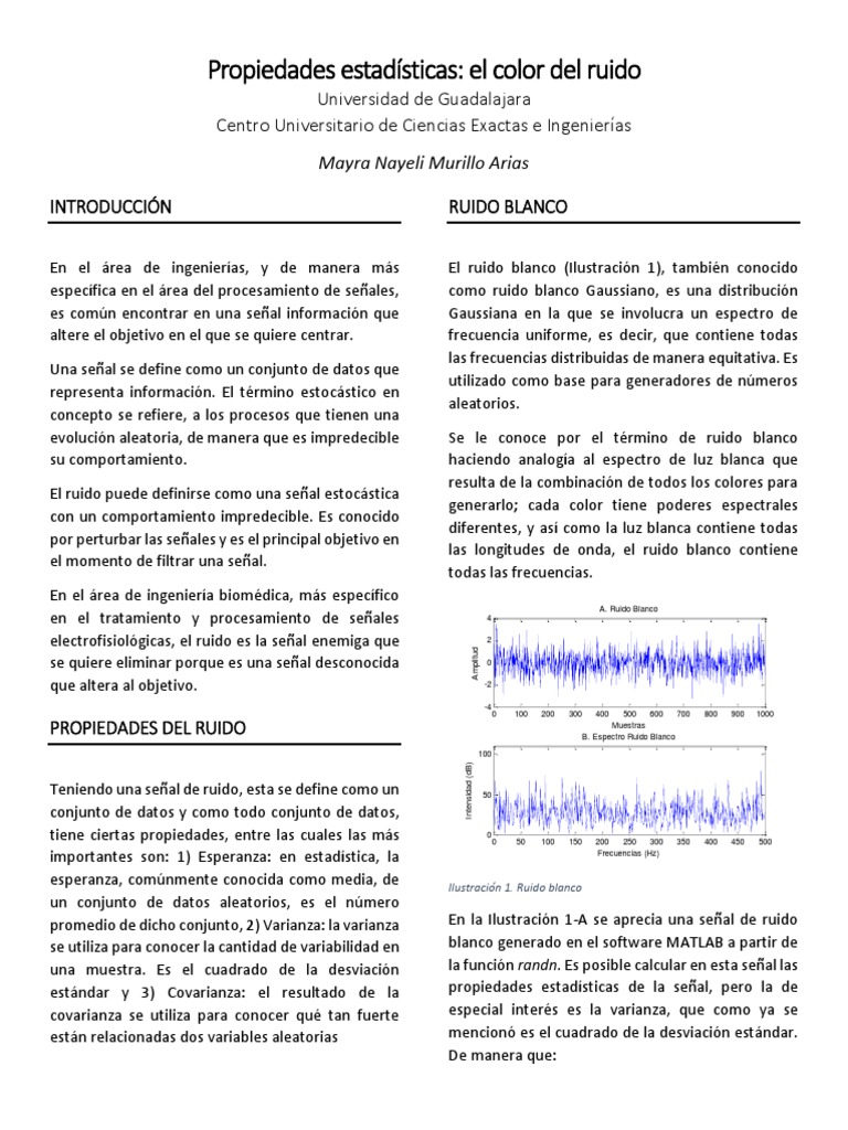 El Color Del Ruido | PDF | Diferencia | Densidad espectral