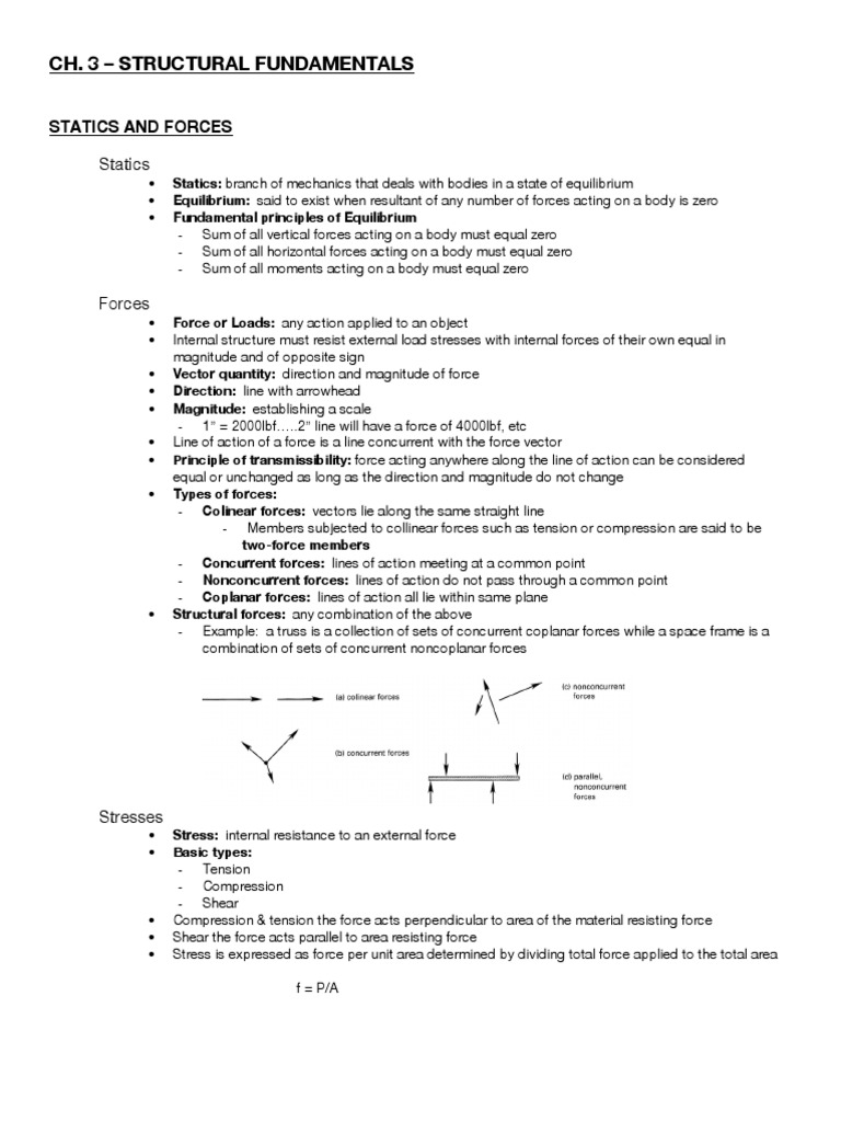 Ch. 3 - Structural Fundamentals: Statics | PDF | Deformation ...