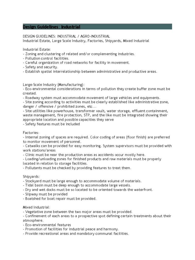 Design Guidelines: Industrial | PDF | Resort | Room