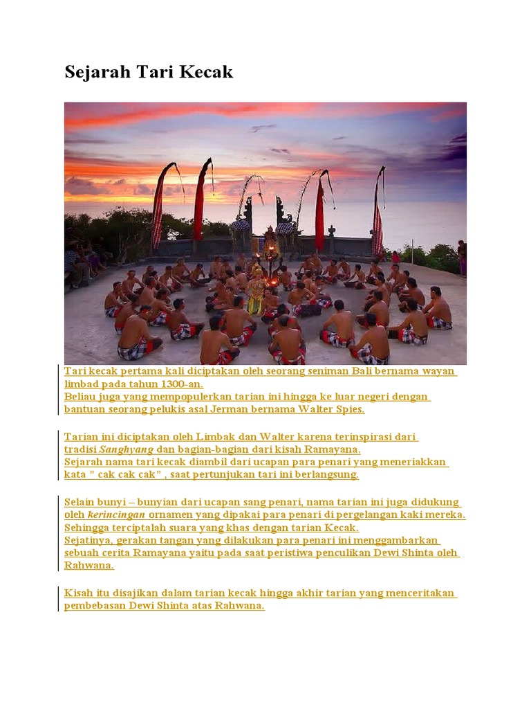 Sejarah Tari Kecak | PDF