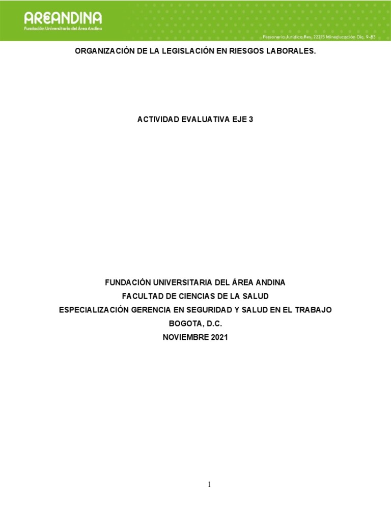 Act. EJE 3 Legislación en Riesgos Laborales | PDF | Derecho laboral | Valores