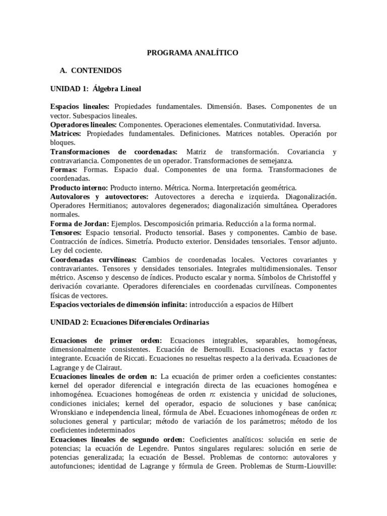 Metodos Matematicos | PDF | Ecuaciones | Espacio vectorial