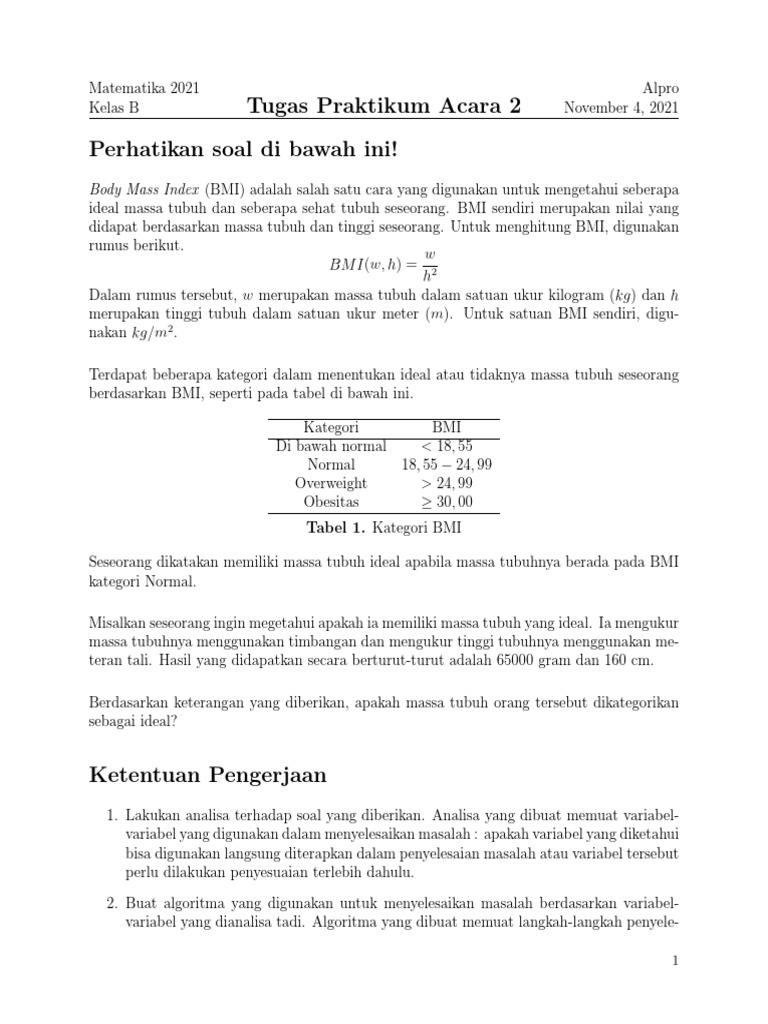 Tugas Praktikum Alpro 2 (Math 2021-B) | PDF