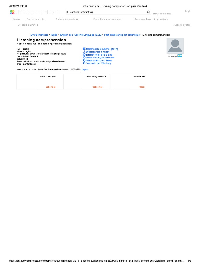 Listening Comprehension para 4º Grado | PDF | Desarrollo de software ...