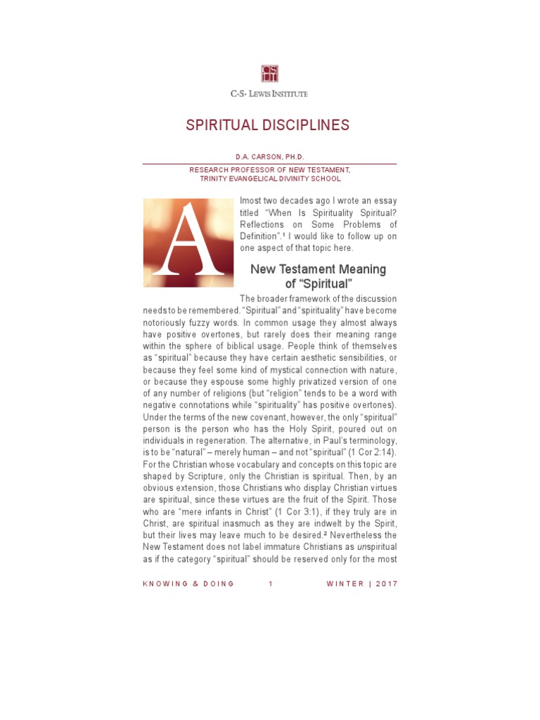 Defining Spiritual Disciplines: A Biblical Analysis of Popular Concepts ...