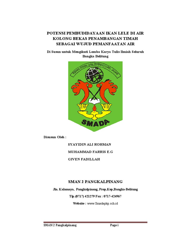 Cover Lomba Karya Ilmiah | PDF | Memasak, Makanan, & Anggur | Griya & Taman