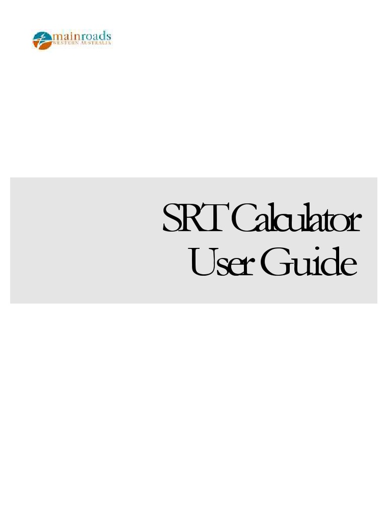 SRT Calculator User Guide | PDF | Semi Trailer Truck | Truck