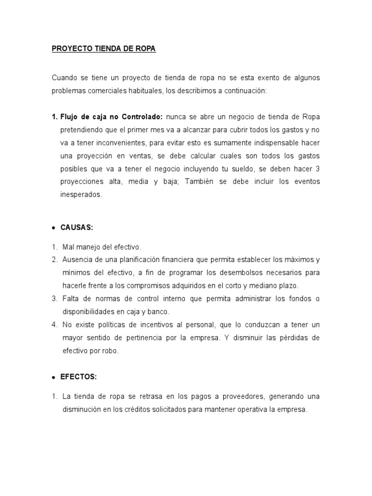 Proyecto Tienda de Ropa | PDF | Bancos | Toma de decisiones