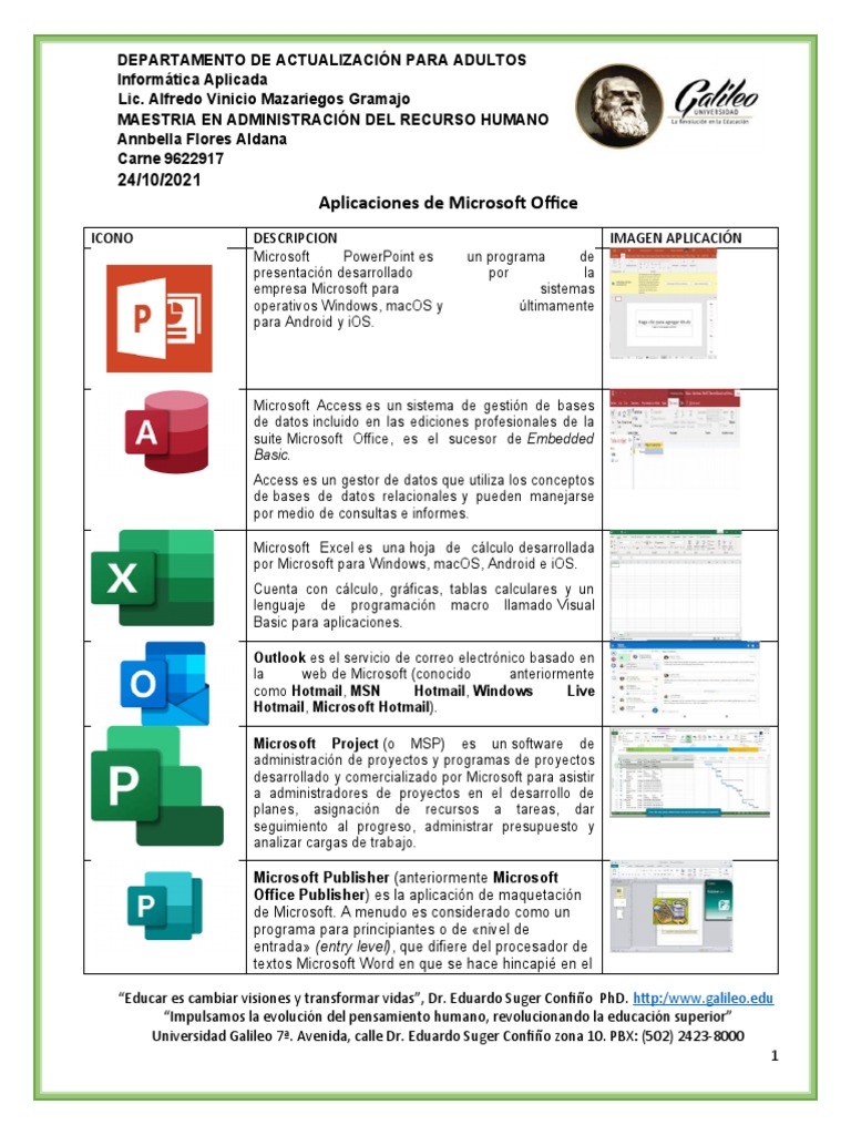 Aplicaciones de Microsoft Office | PDF | Microsoft Office | Microsoft