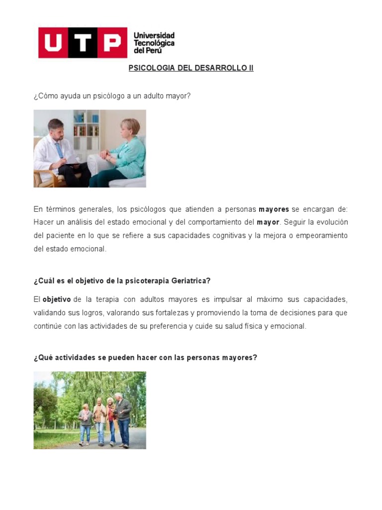 Psicologia Del Desarrollo II (Perfil Psicologo) | PDF | Sicología | Vejez