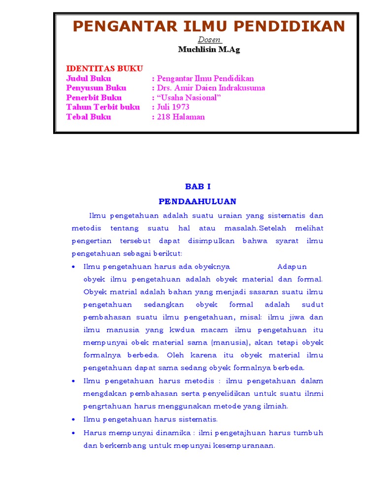 Ilmu Pendidikan | PDF