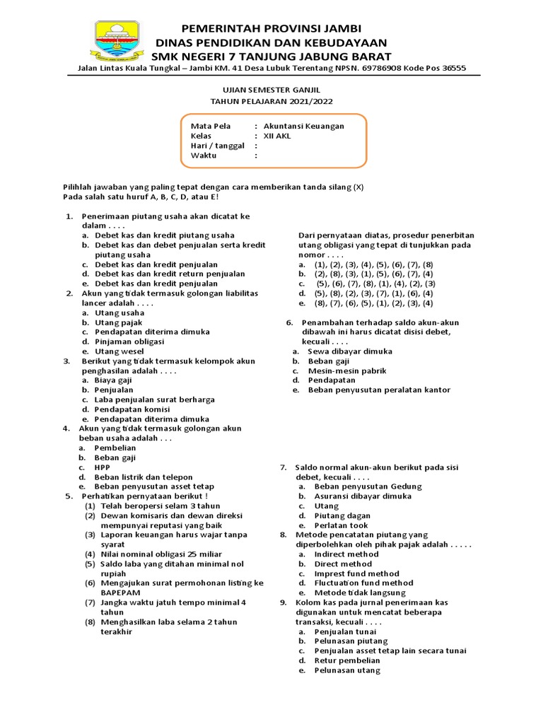 Akuntansi Keuangan XI GANJIL | PDF