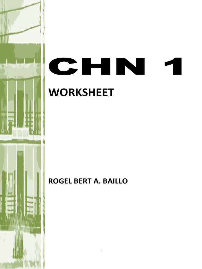 Worksheet CHN 1 | PDF | Health Care | Nursing