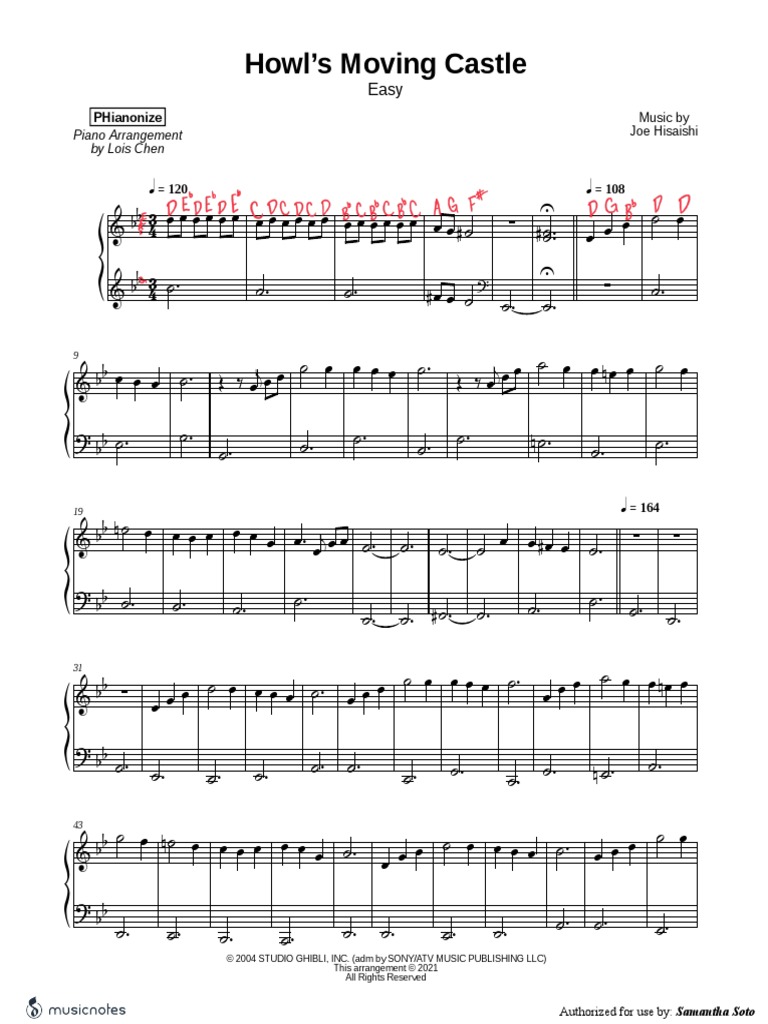 Howls Moving Castle Piano | PDF