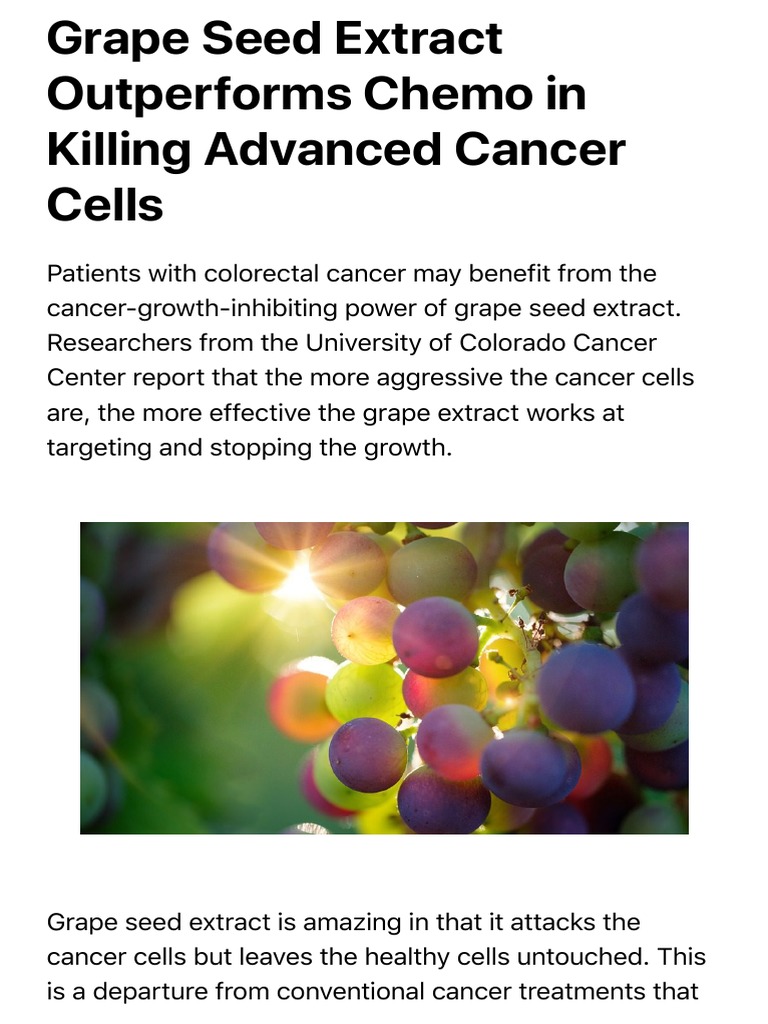 Grape Seed Extract vs. Advanced Cancer | PDF | Cancer | Chemotherapy