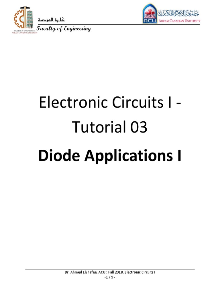 Electronic Circuits I Tut 03 | PDF | Diode | Rectifier