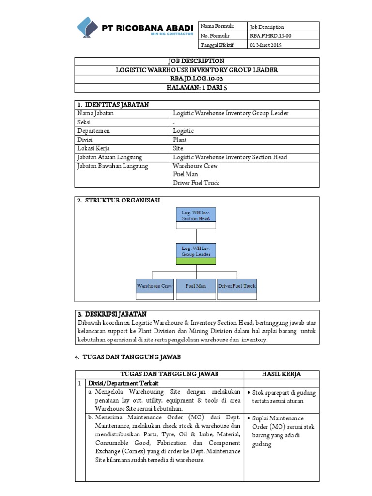 Rba - Jd. Logistic WH & Inv GL | PDF | Pengelolaan Keuangan & Uang | Teknologi & Rekayasa