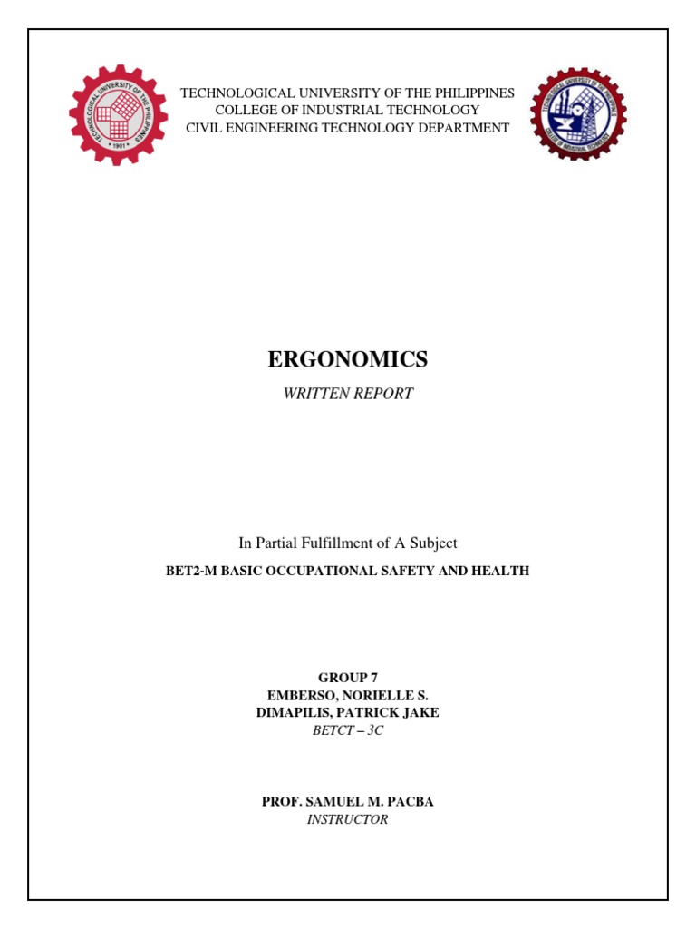 Ergonomics (Written Report) | PDF