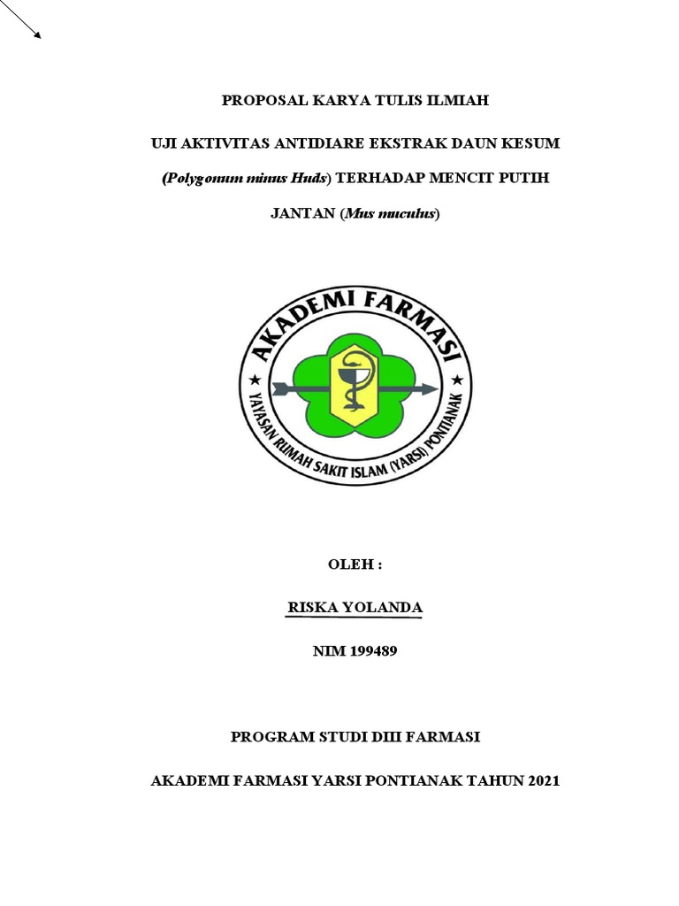Uji Antidiare Daun Kesum | PDF | Kesehatan Holistik