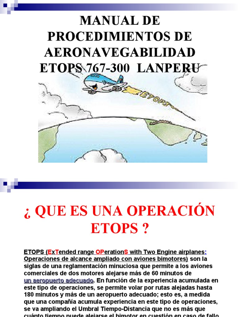 Manual de Procedimiento ETOPS REV. 1 | PDF | Boeing | Aeropuerto